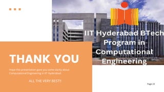 Computational Engineering IITH Presentation | PDF