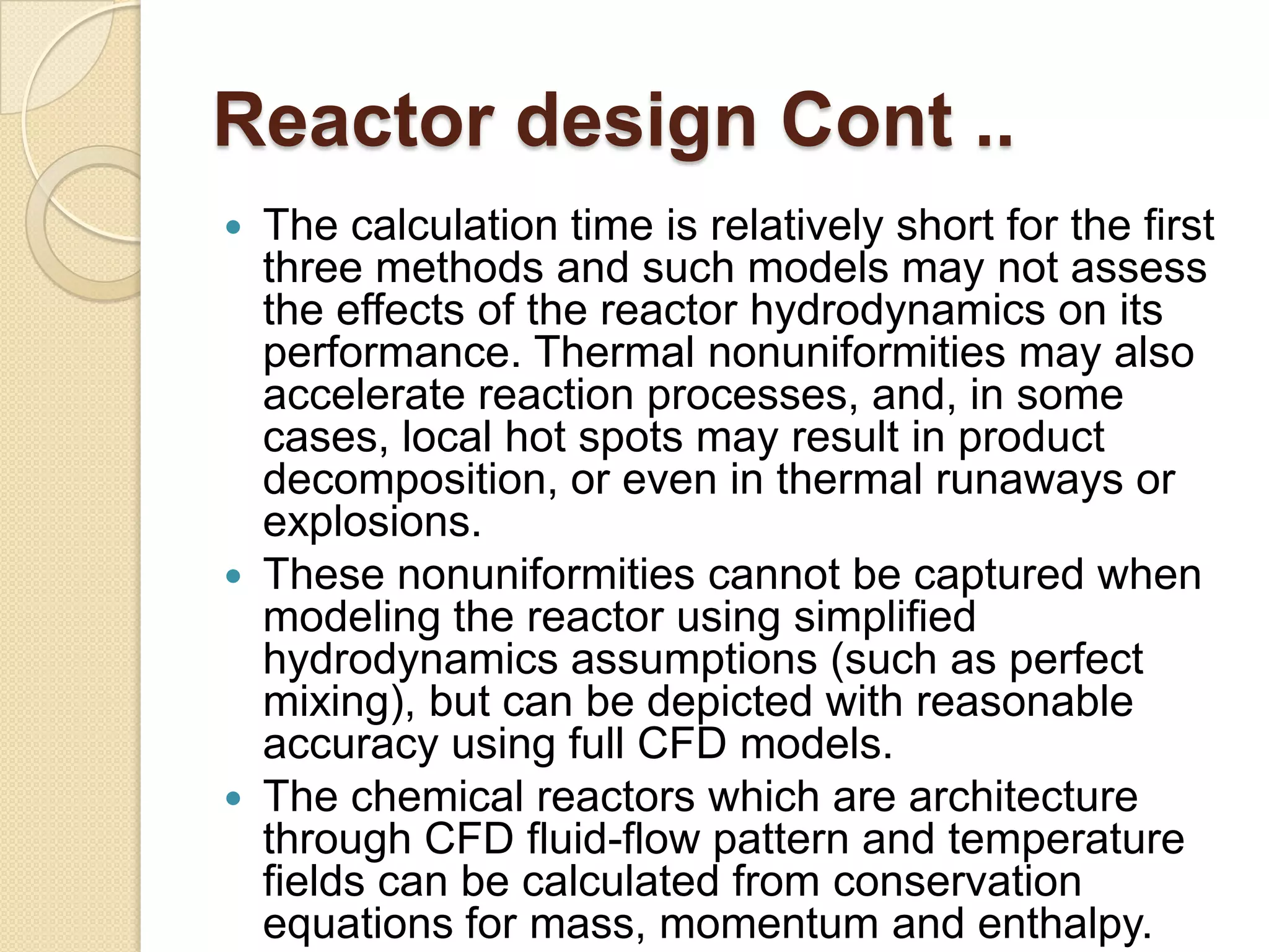 Computational fluid dynamics for chemical reactor design | PPTX