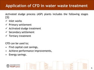 Computational fluid dynamics in water waste treatment plants | PDF