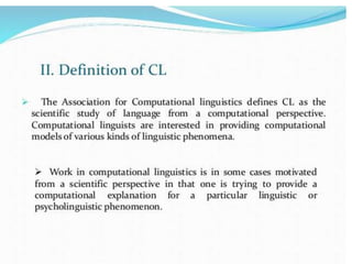 Computational linguistics | PPT