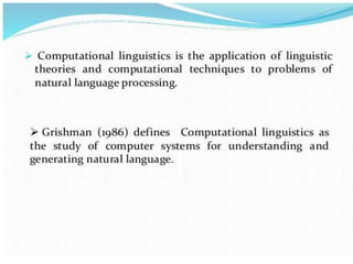 Computational linguistics | PPT | Free Download