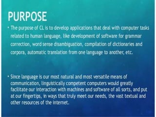 Computational linguistics | PPT