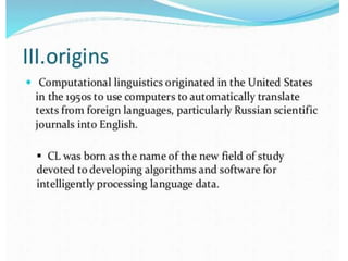 Computational linguistics | PPT