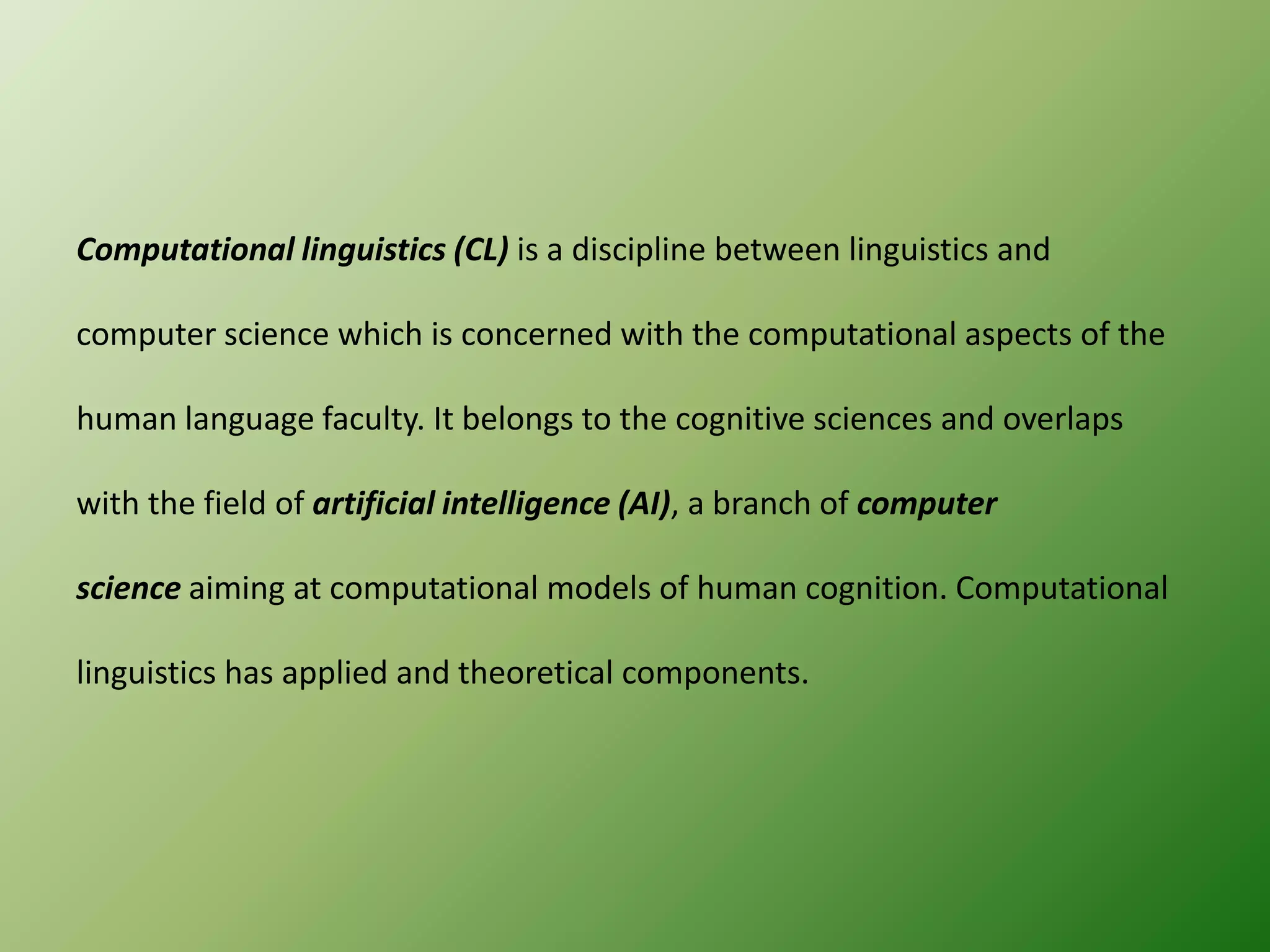 Computational linguistics | PPTX