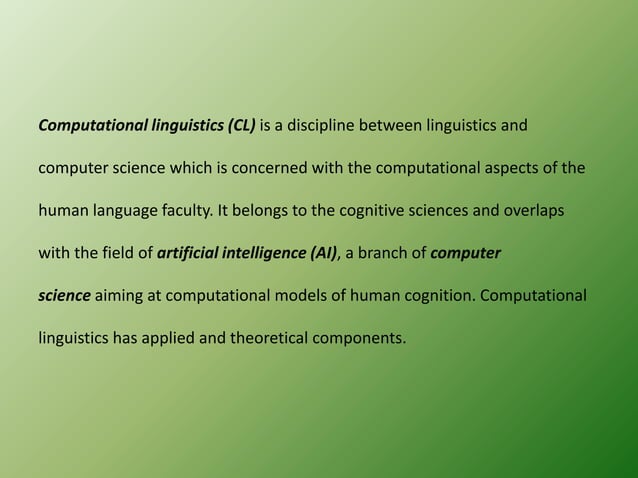 Computational linguistics | PPTX