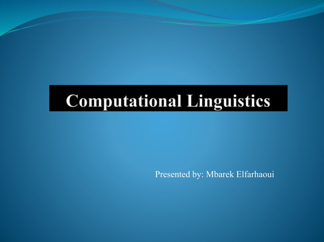 Computational linguistics | PPTX