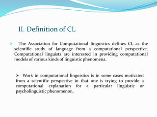 Computational linguistics | PPT