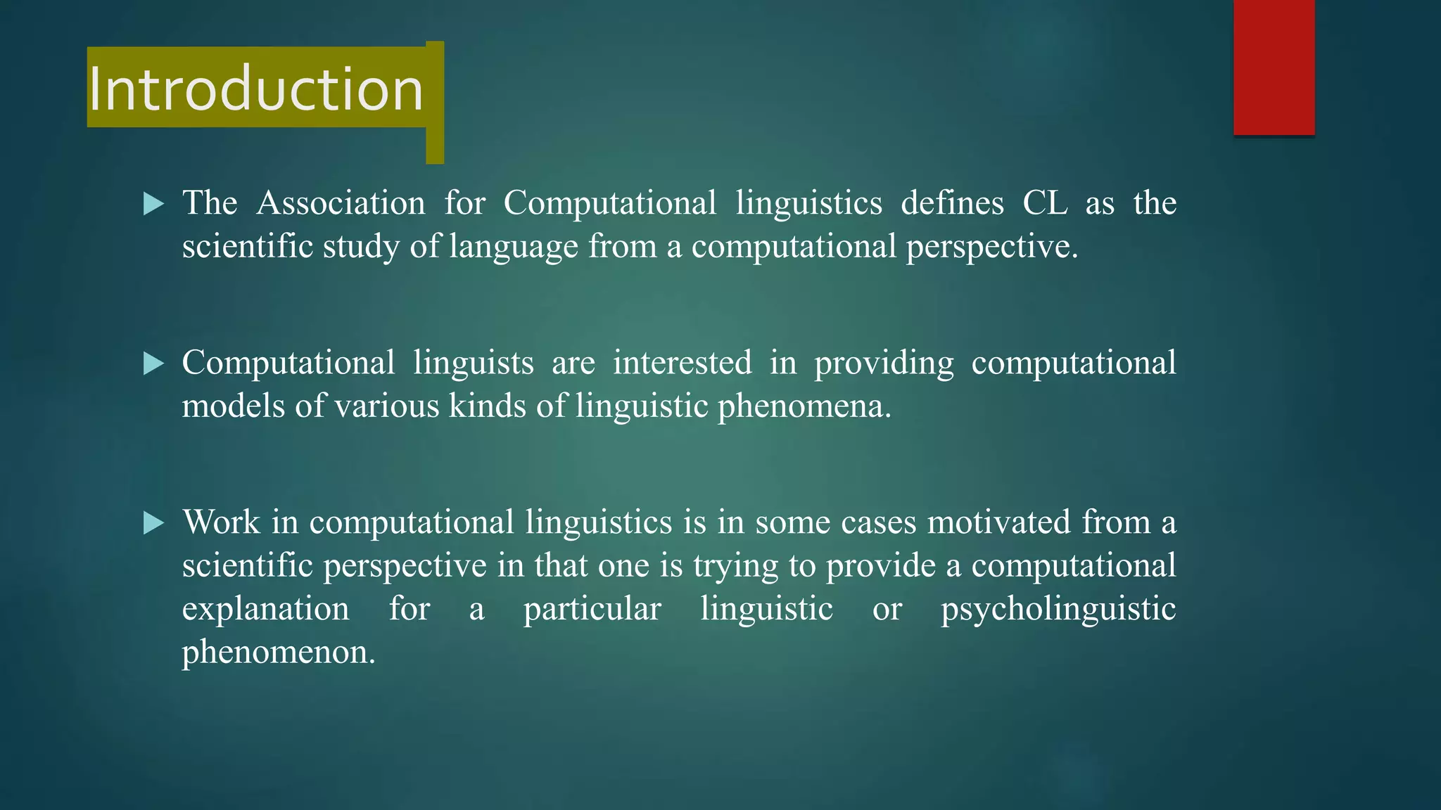 Computational linguistics | PPTX