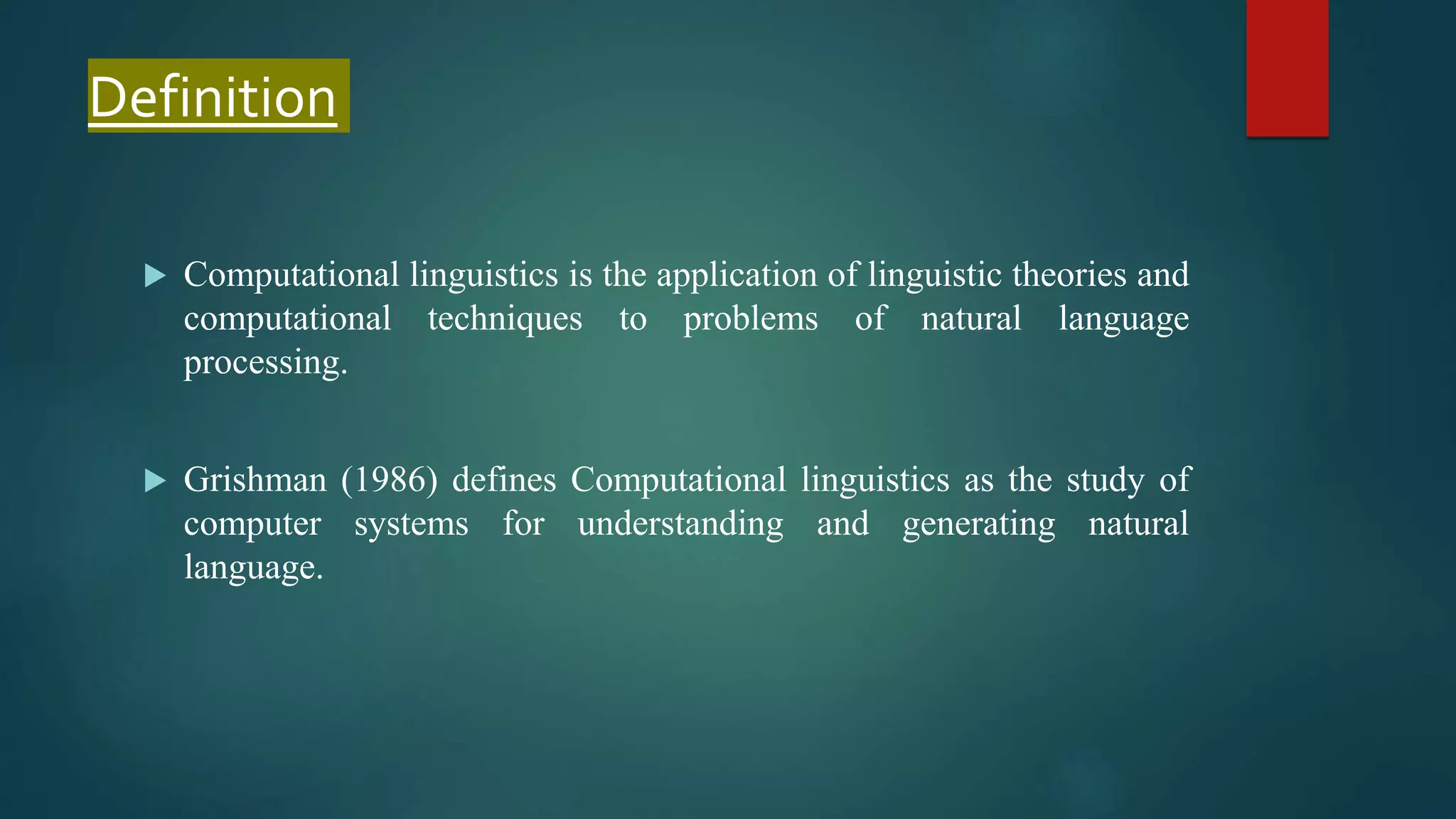 Computational linguistics | PPTX