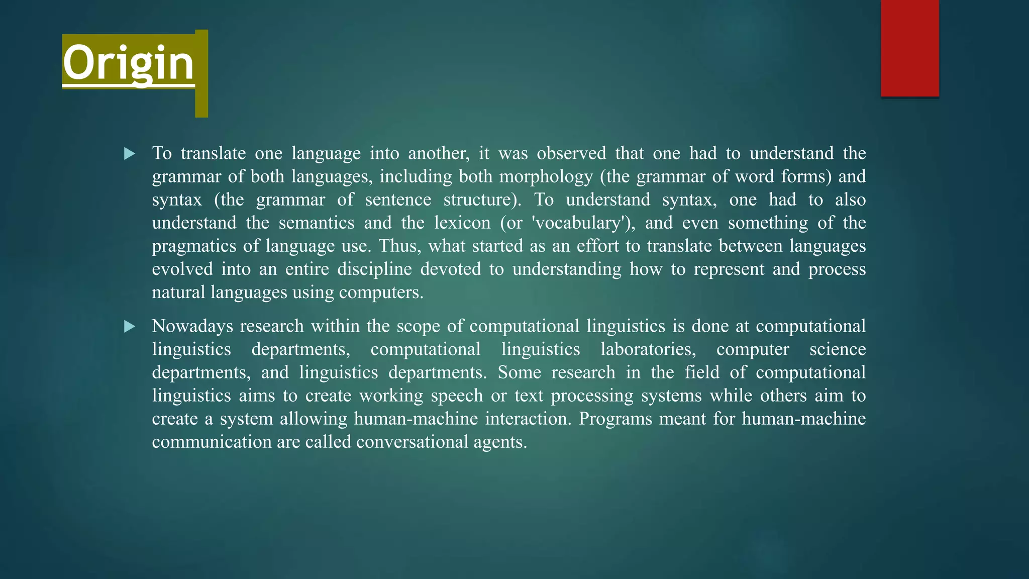 Computational linguistics | PPTX