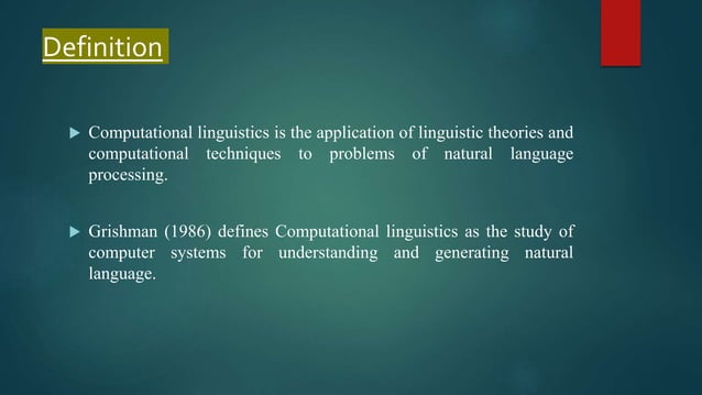 Computational linguistics | PPTX