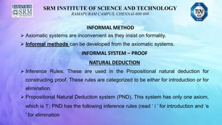 Computational logic Propositional Calculus proof system | PPT