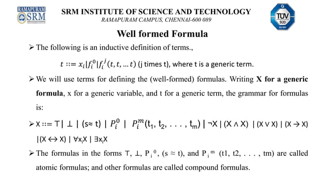 Computational logic First Order Logic | PPT