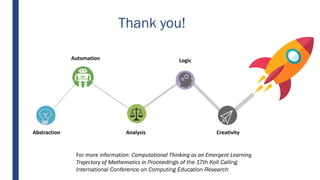 Computational Thinking as an Emergent Learning Trajectory of Mathematics | PPT