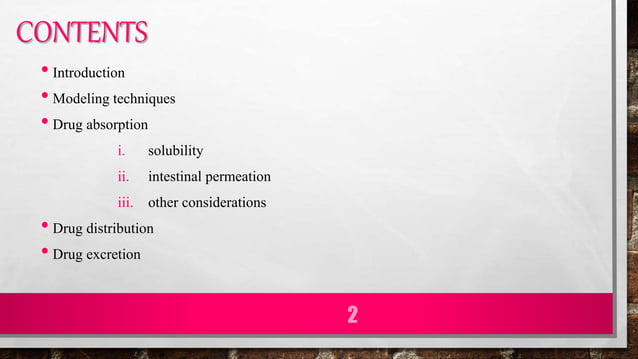 Computational modeling of drug disposition | PPTX | Pharmaceutical Industry | Industries