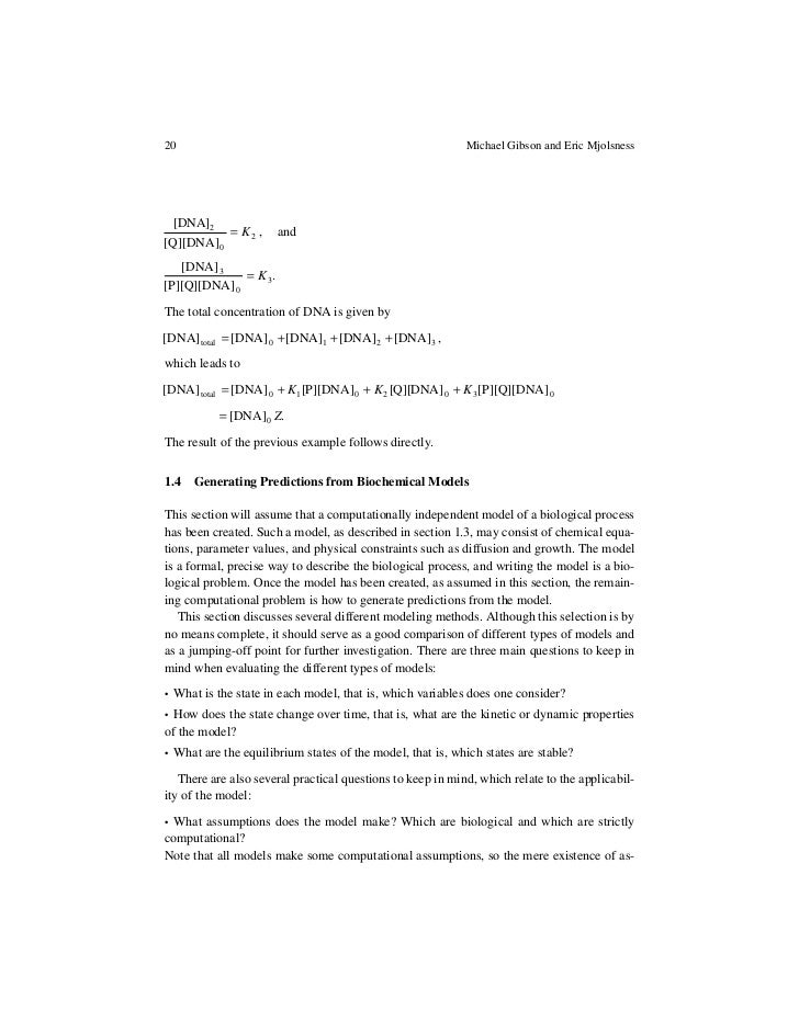 Computational Modeling Of Genetic And Biochemical Networks