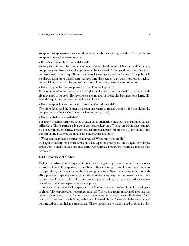 Computational Modeling Of Genetic And Biochemical Networks