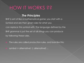 Computational model language and grammar bnf | PPTX | Programming Languages | Computing