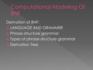 Computational model language and grammar bnf | PPTX | Programming ...