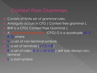 Computational model language and grammar bnf | PPTX | Programming Languages | Computing