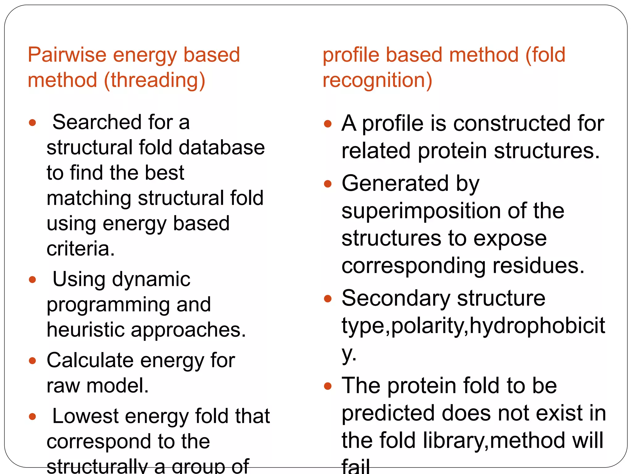 Computational predictiction of prrotein structure | PPTX