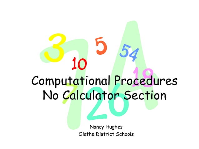 Computational procedures | PPT
