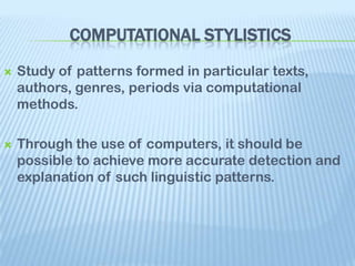 Computational stylistic 24 april | PPTX