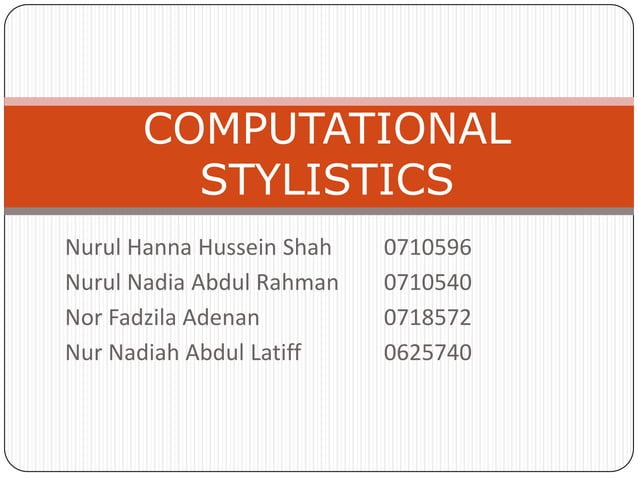 Computational stylistics (2)[1] | PPT