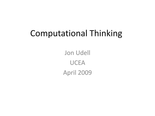 Computational Thinking | PPT