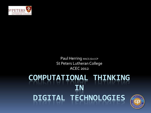 ACEC2012: Computational Thinking | PPTX