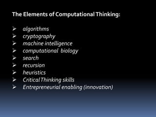 ACEC2012: Computational Thinking | PPTX