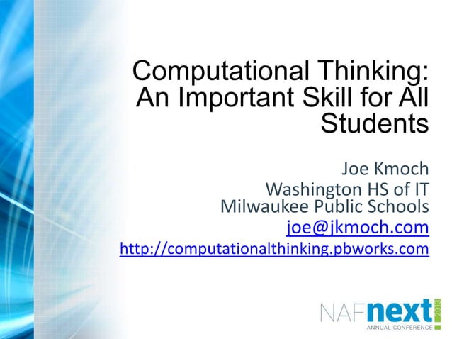 Computational Thinking: Why It is Important for All Students | PPTX