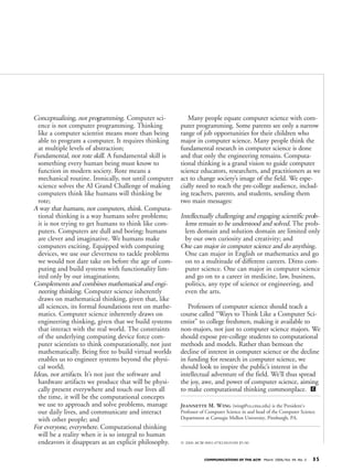 Computational thinking jeannette m. wing | PDF