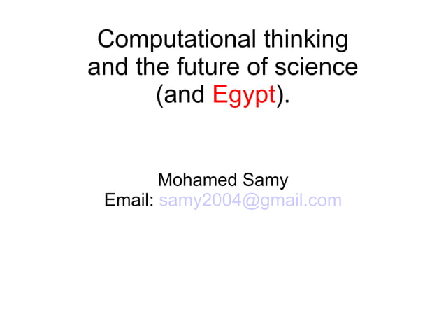 Computational thinking in Egypt | PDF | Physics | Science