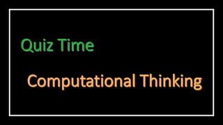 Computational Thinking - Middle School | PPTX