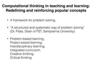 Computational Thinking in Teaching and Learning | PPT