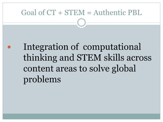 Computational Thinking & STEM = PBL in action | PPTX