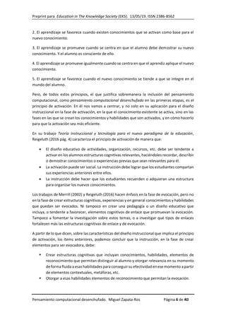 Pensamiento computacional desconectado. Computational thinking ...