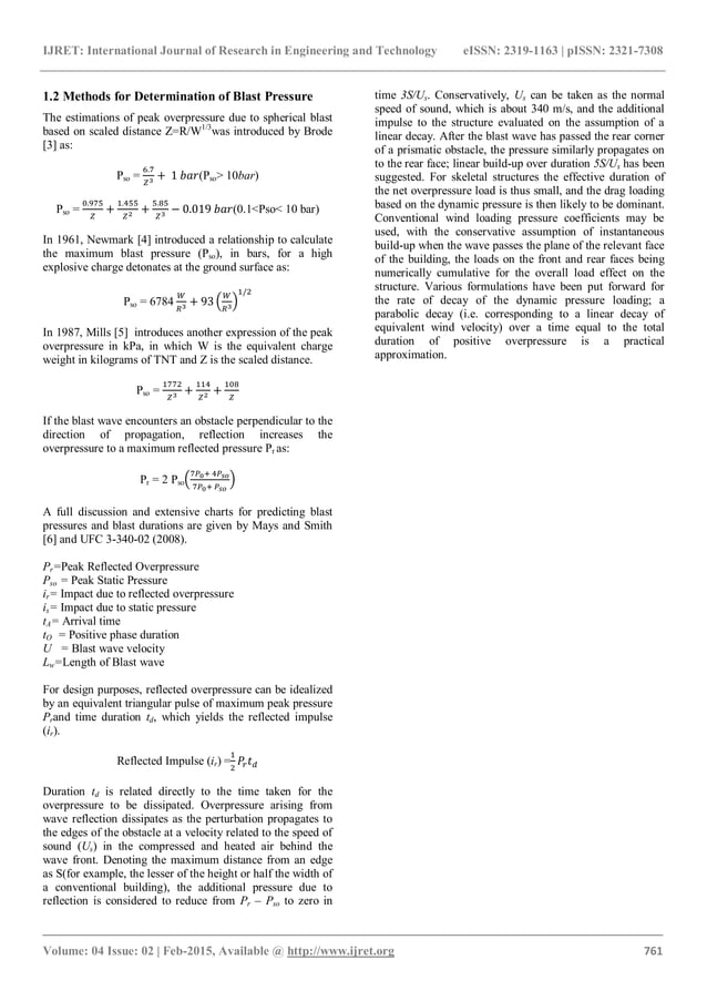 Computation of blast loading for a multi storeyed framed building | PDF | Chemistry | Science