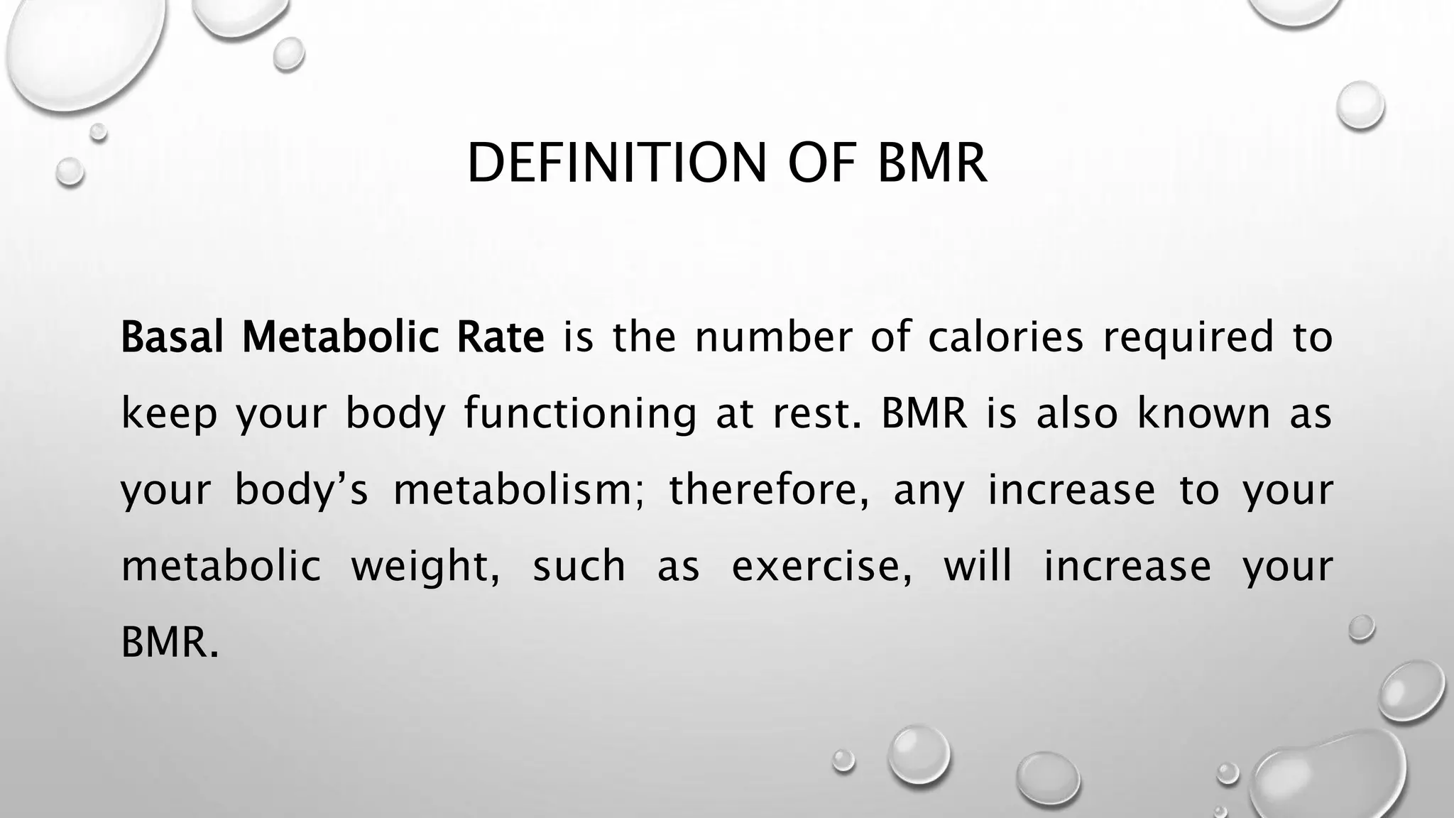 Computation of BMR and TDEE | PPTX