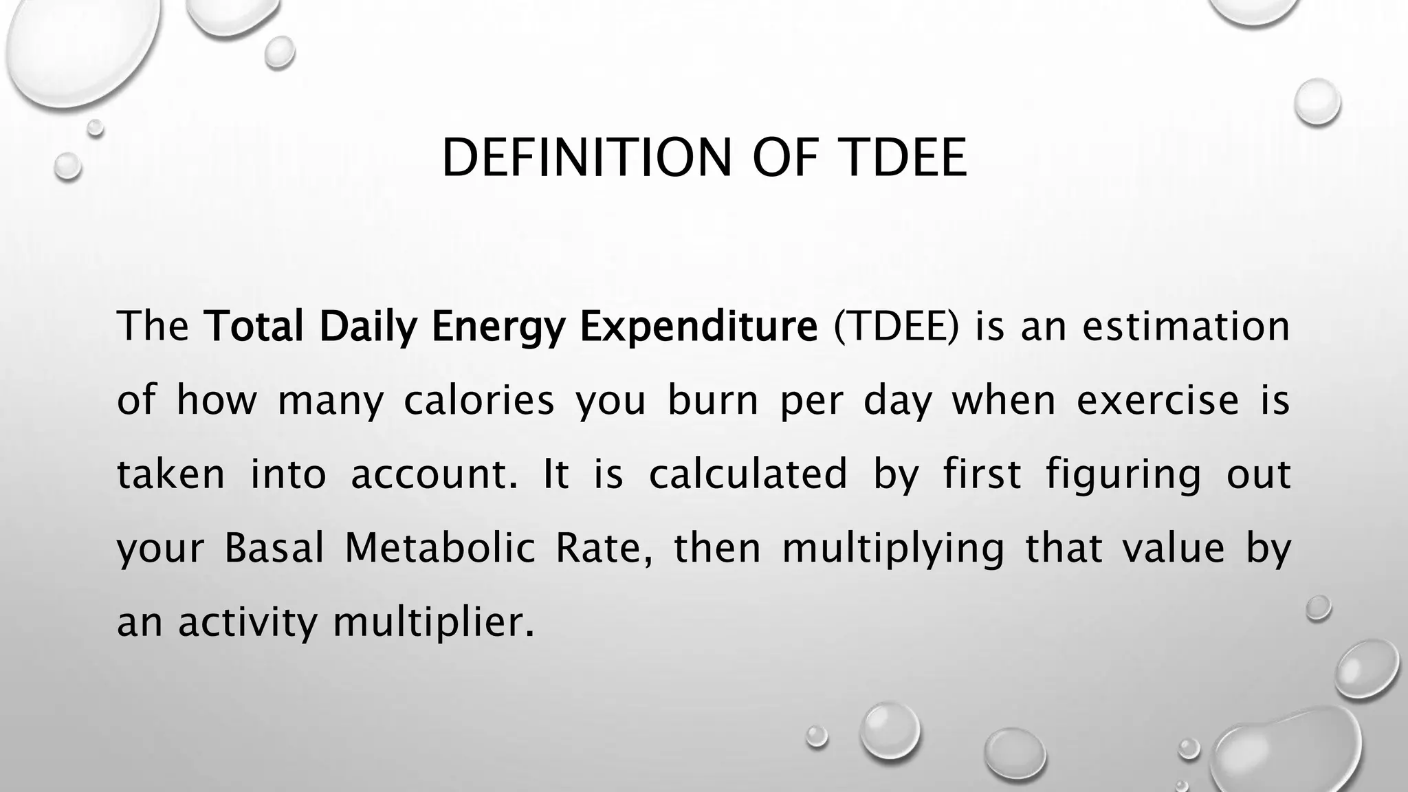 Computation of BMR and TDEE | PPTX
