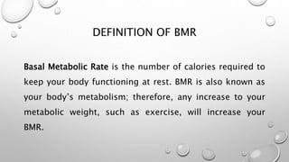 Computation of BMR and TDEE | PPTX