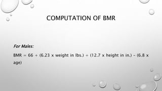 Computation of BMR and TDEE | PPTX