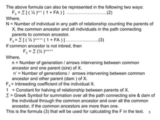 Computation of Inbreeding coefficient and coefficient of relation ship ...