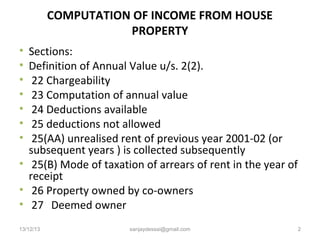 Computation of income from house property | PPT