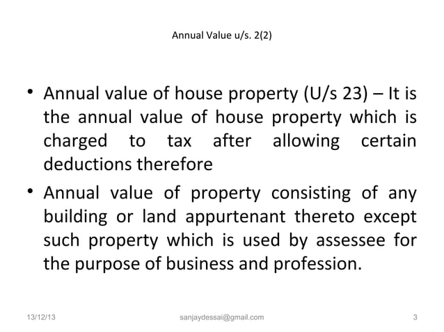 Computation of income from house property | PPT
