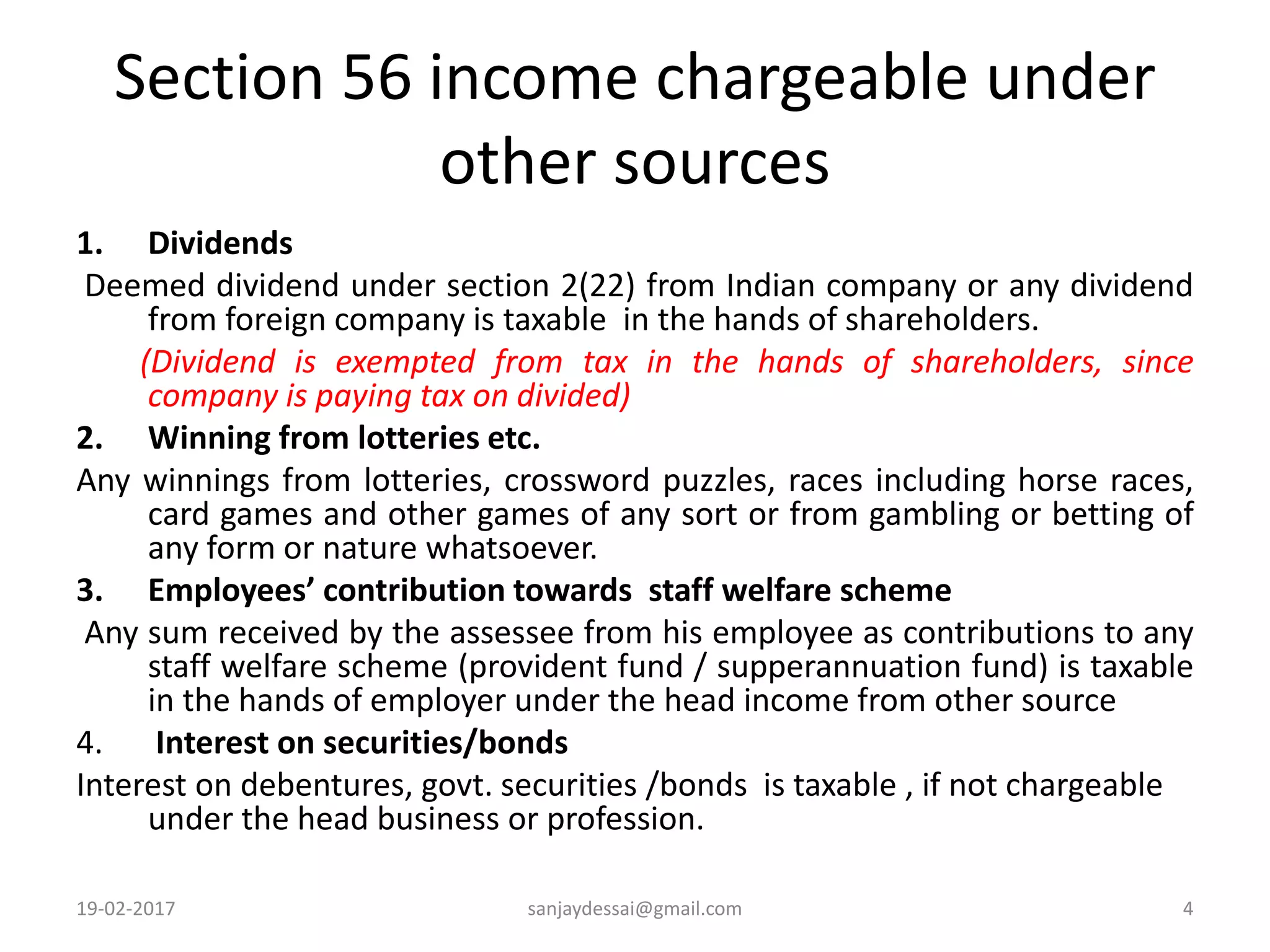 Computation of income from other sources | PPTX