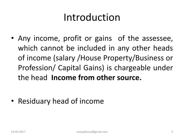 Computation of income from other sources | PPT