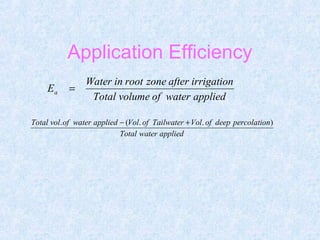 Computation of irrigation efficiency | PPT
