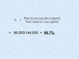 Computation of irrigation efficiency | PPT